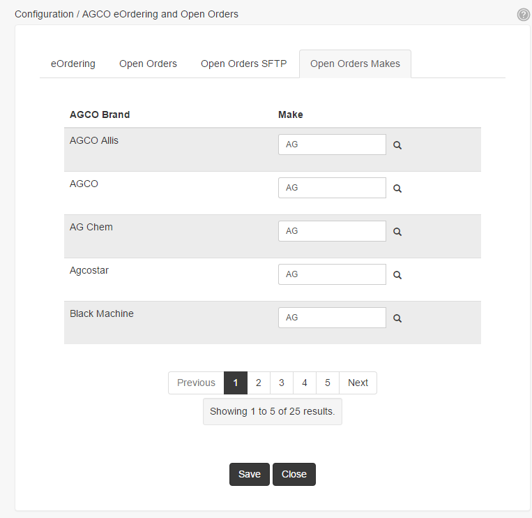 AGCO eOrdering Configuration