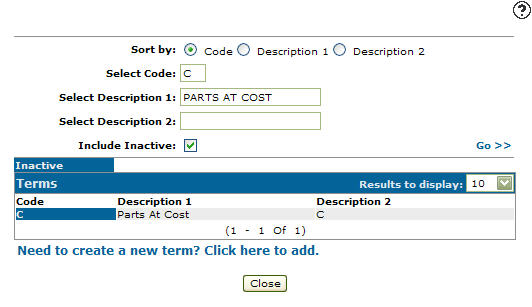 Reactivating an Inactive Account Receivable Terms Code