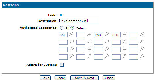 Reactivating an Inactive Call Reason