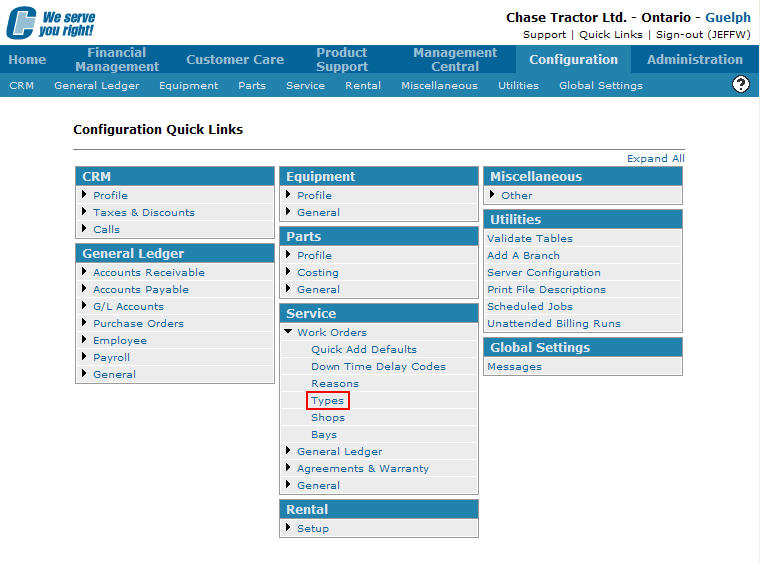 Deactivating a Work Order Type Code