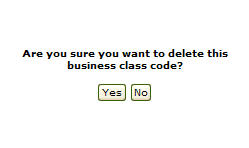 Deleting a Business Class Code