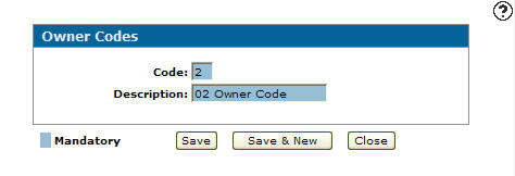 Adding an Owner Code
