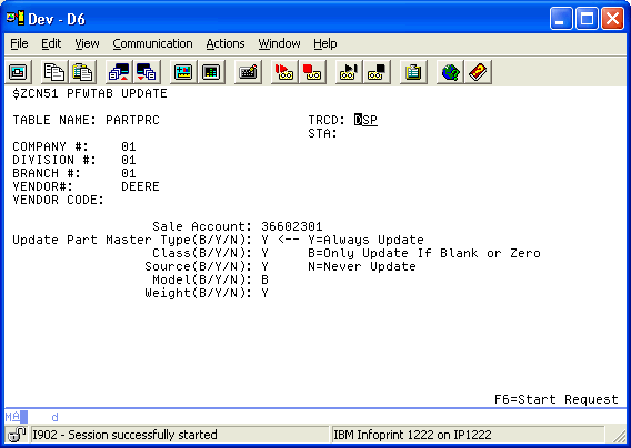 IntelliDealer Add Part Logic (PartAdds)