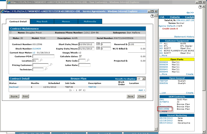 Allow Edit of SAM Contract from Customer Portal if User is Authorized