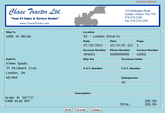 How to take a payment on a Farm Plan Through a General Invoice